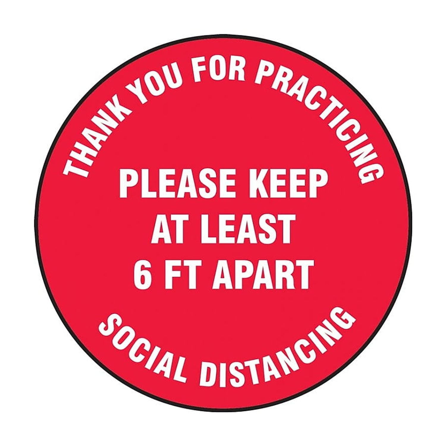 Manufacturer Varies Floor Sign, 17" Dia, Adh Vinyl Non-Slip MFS423 ...