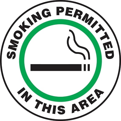 Accuform Slip-Gard SMOKING PERMITTED IN THIS AREA Round Floor Sign ...
