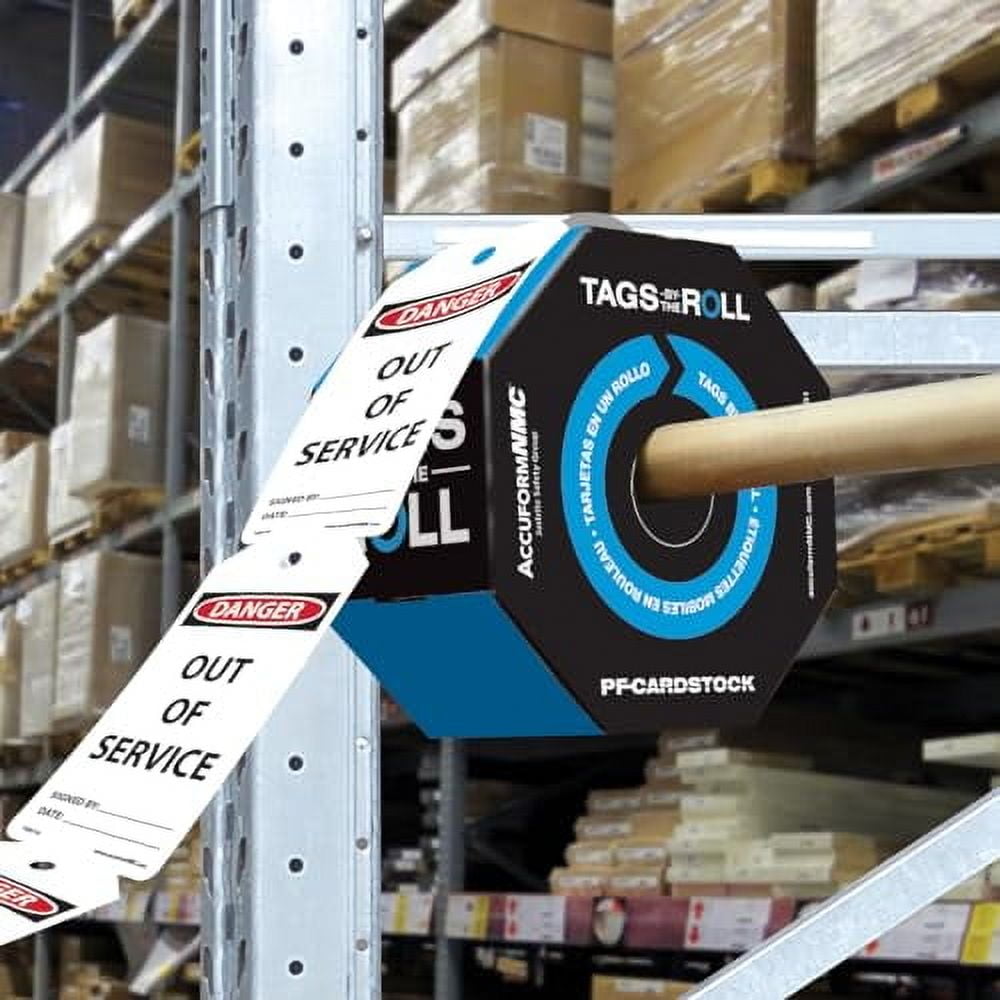 AccuformNMC 100 Safety Tags by-The-Roll, Danger Out of Service, US Made ...
