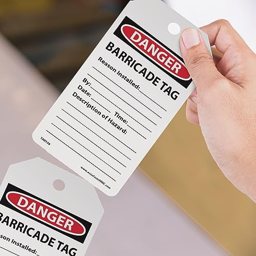AccuformNMC NMC 250 Safety Tags by-The-Roll, Caution Barricade, OSHA ...