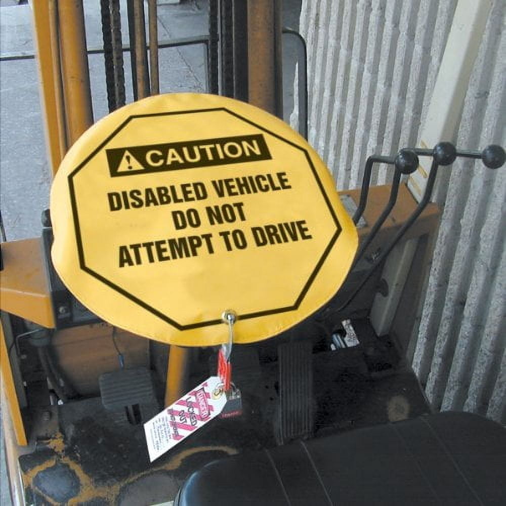 AccuformNMC Steering Wheel Cover for Lockout Tagout, OSHA-Style Legend ...