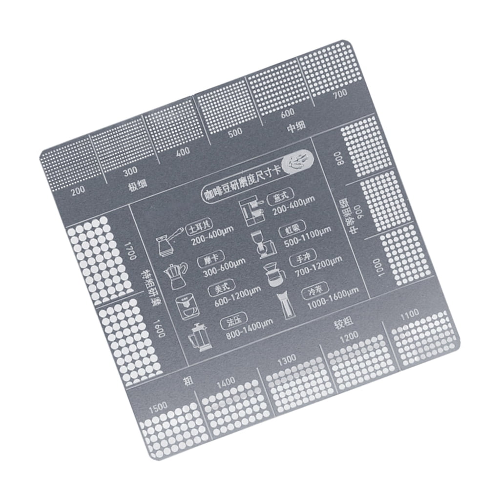 Accuracy Grinders Card Coffees Grinds Size Reference Tool Measurement ...