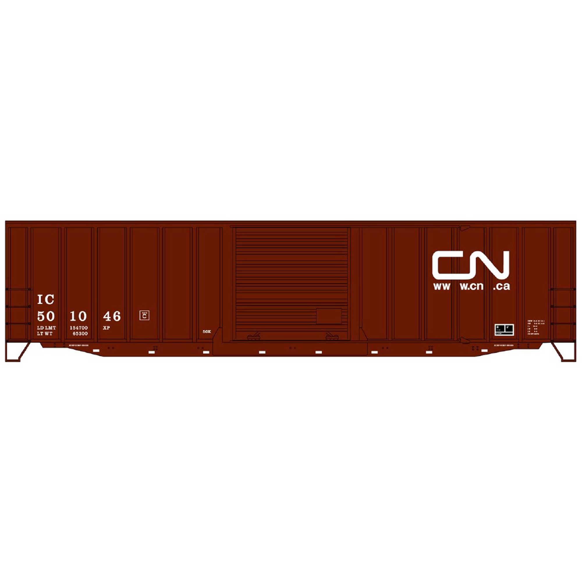 Accurail HO KIT 50' Exterior Post Steel Box CN/IC ACU5662 HO Rolling ...