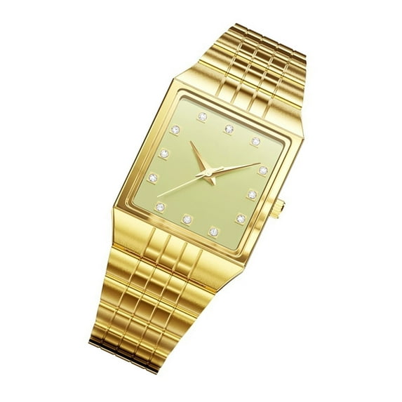 Accurate Couple Watch Timepiece with Rhinestones Decors Stainless Steel ...