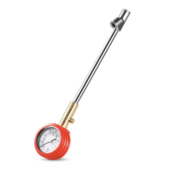 Accurate Mechanical Tire Pressure Gauge, Straight on Foot Dual Head ...