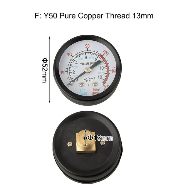 Accurate Pressure Gauge Air Compressor Gauge Easy to Read Display ...