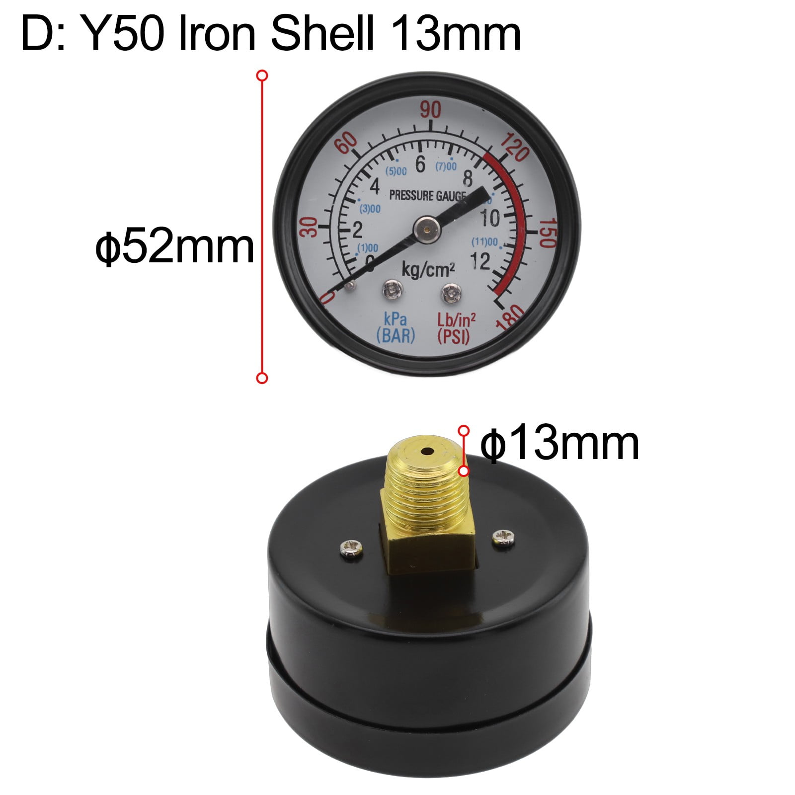Accurate Pressure Gauge Air Compressor Gauge Easy to Read Display ...