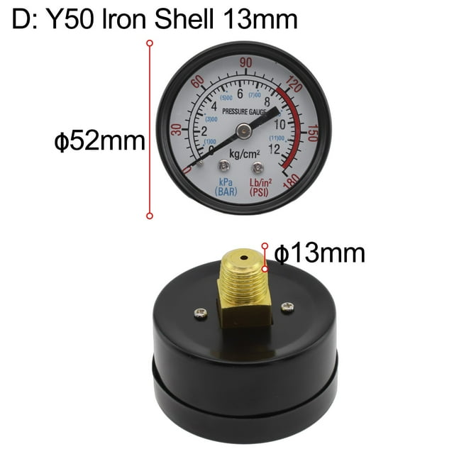 Accurate Pressure Gauge Air Compressor Gauge Easy to Read Display ...