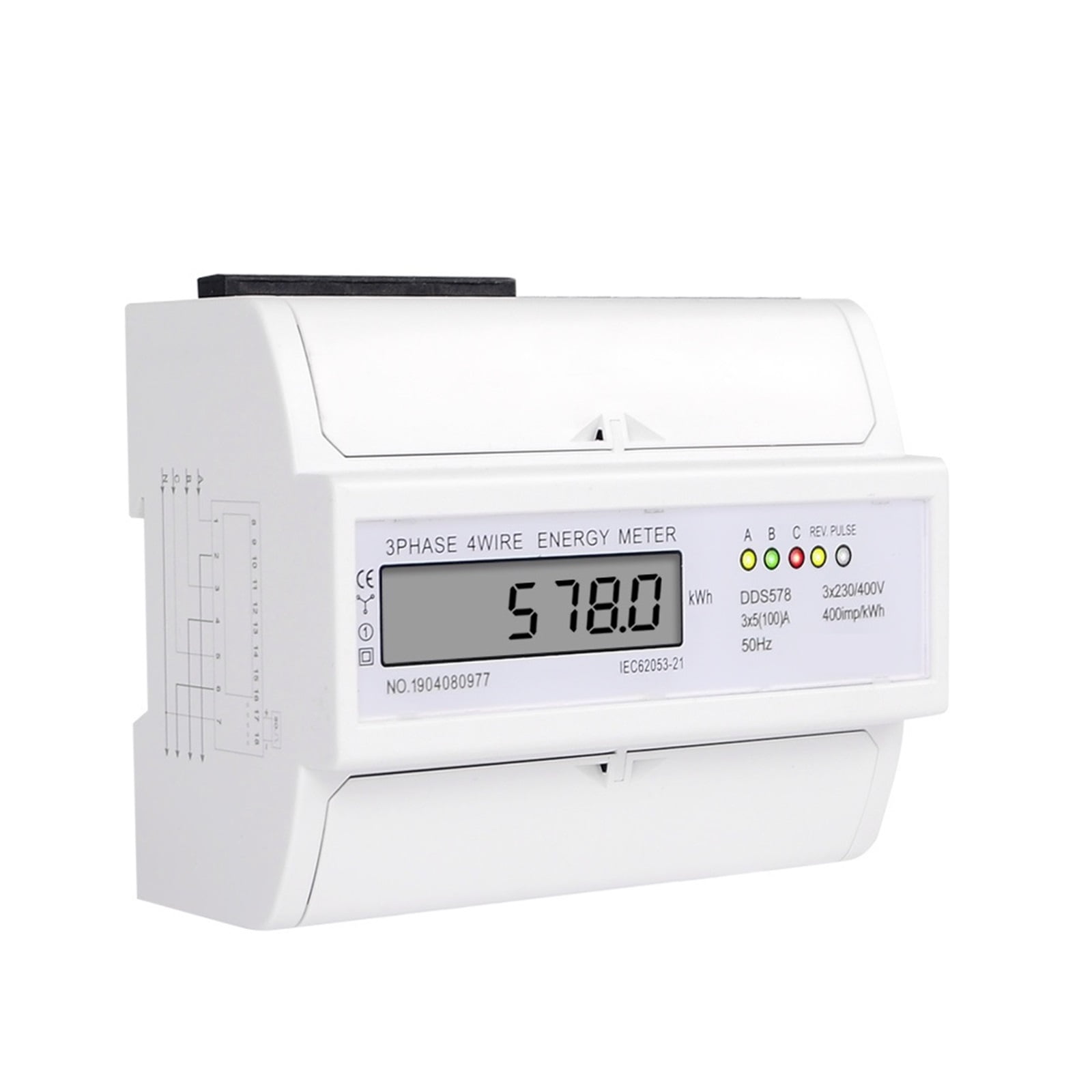 Accurate Three Phases 4 Wires 5-100A 380V Digital Wattmeter Electricity ...