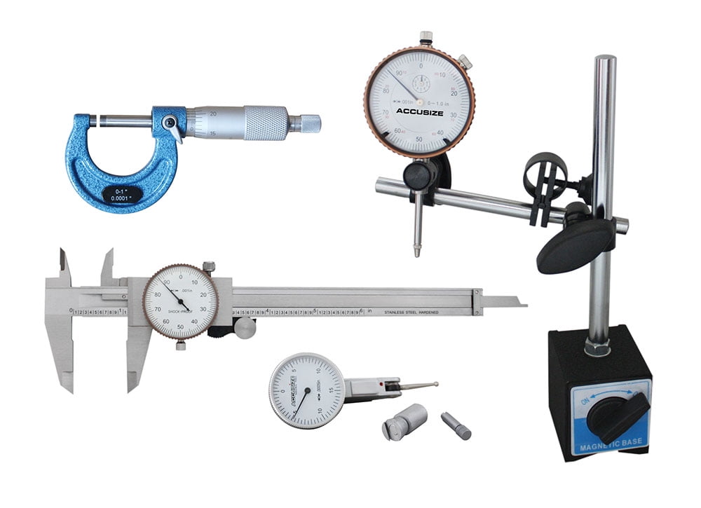 Accusize 0-1'' Dial Indicator, 60kg Magnetic Base, 6'' Dial Caliper ...