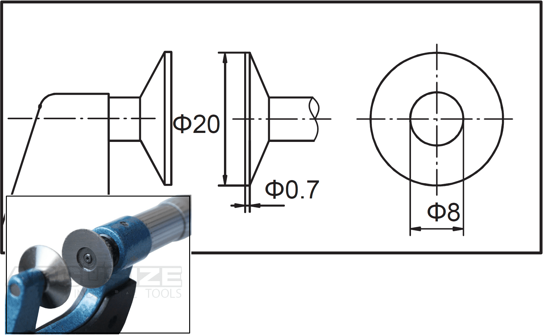 Accusize 0-1'' X 0.0001'' Disc Type Micrometer in Fitted Box, 2502-1001 ...