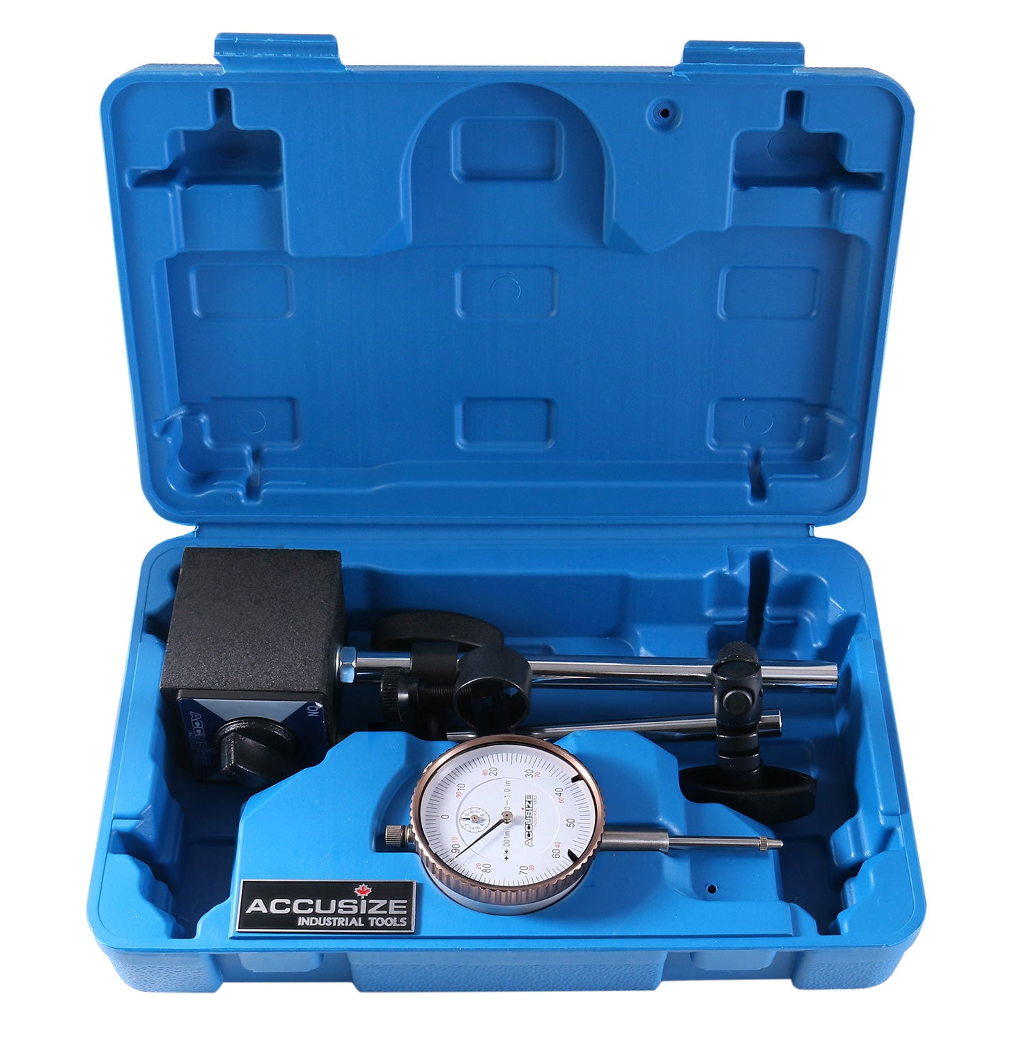 Accusize 0-1'' by 0.001'' Dial Indicator with Magnetic Base Set, 60 Kg ...