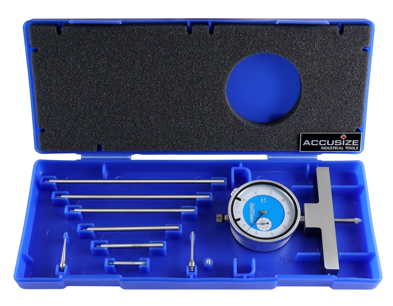 Accusize 0-22in.0001in Resolution, Satin Chrome Finished Depth Gauge ...