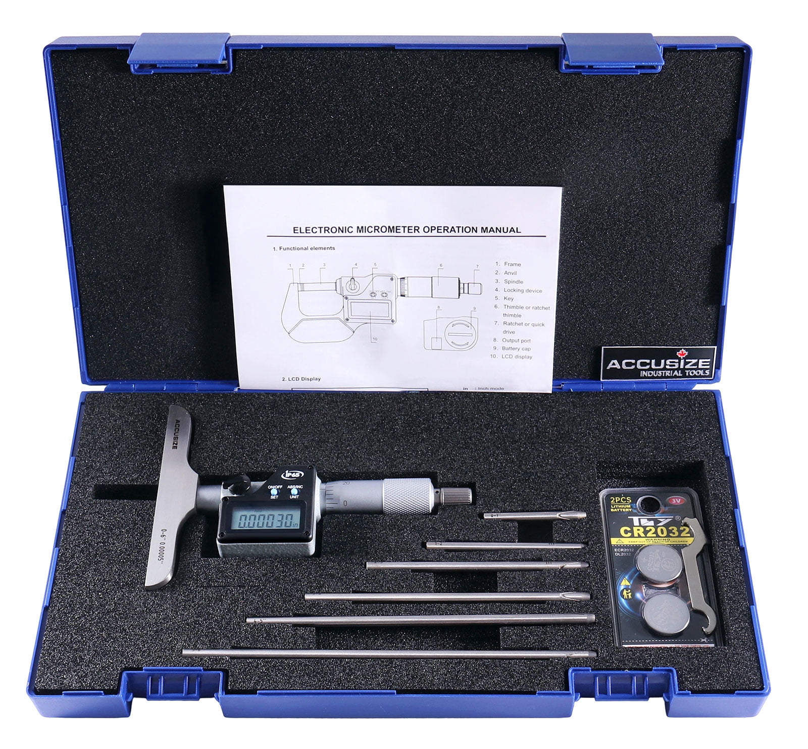 Accusize 0-6'' Electronic Depth Micrometer with 4'' Base, P103-0178 ...