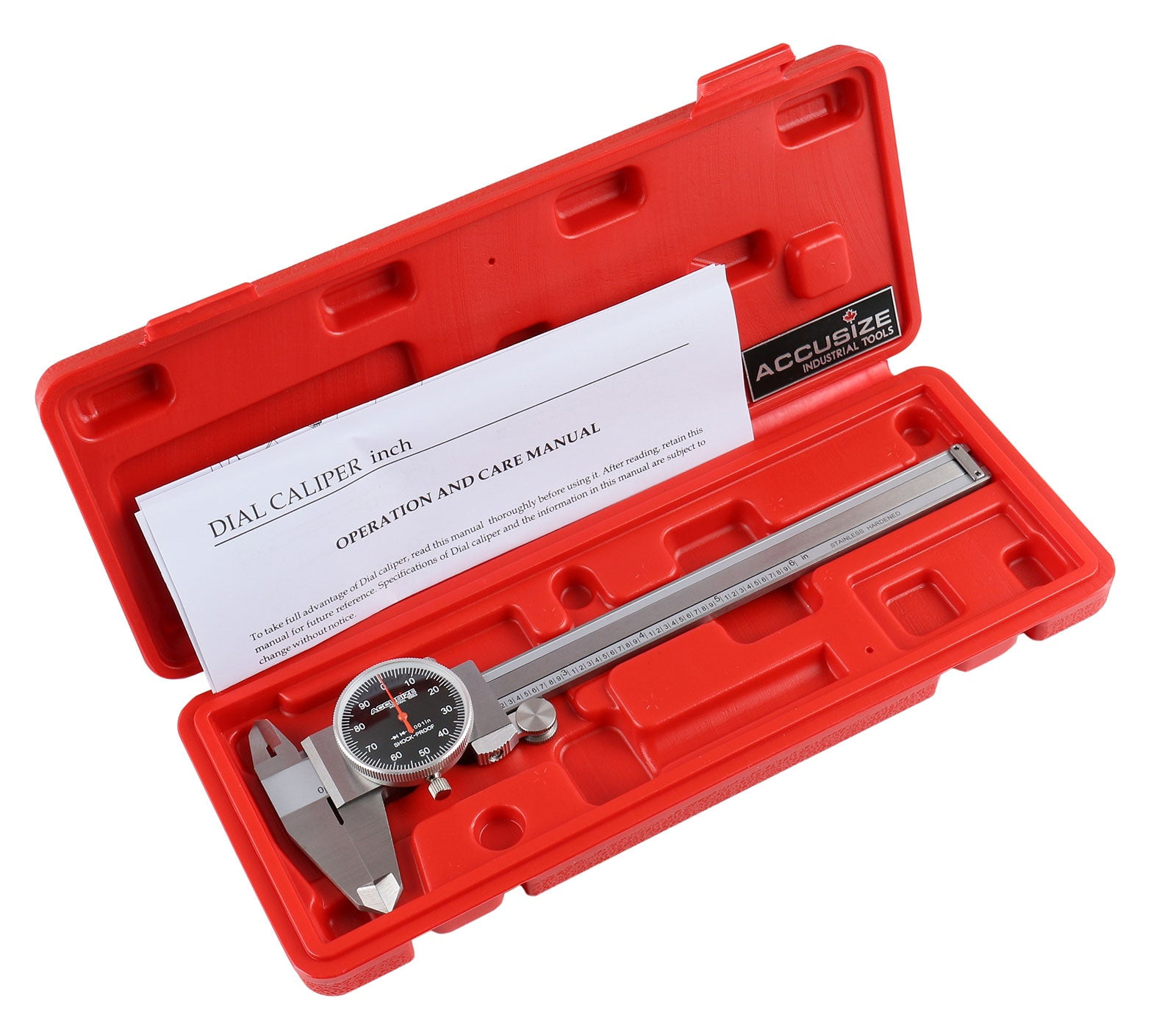 Accusize 0-6" x 0.001" (Range x Resolution) Dial Caliper, Black Face ...