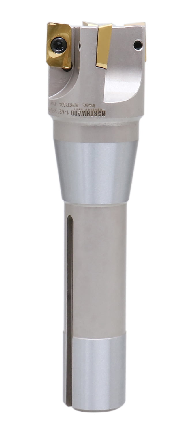 Accusize 1-1/2'' Diameter by 6-1/8'' Oal 90 Degree R8 Shank Indexable ...