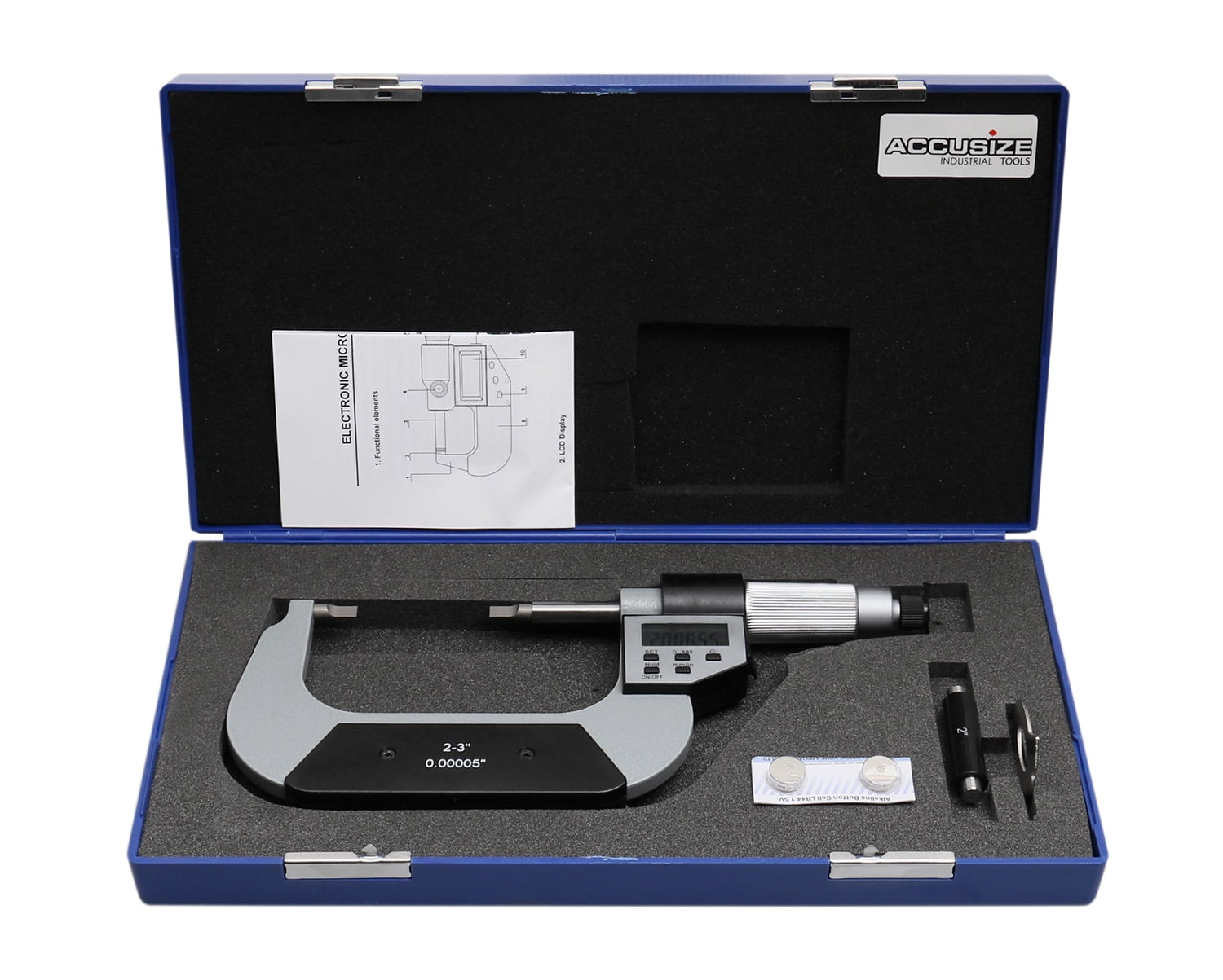 Accusize 2-3''/50-75mm by 0.00005''/0.001mm Electronic Digital Blade ...
