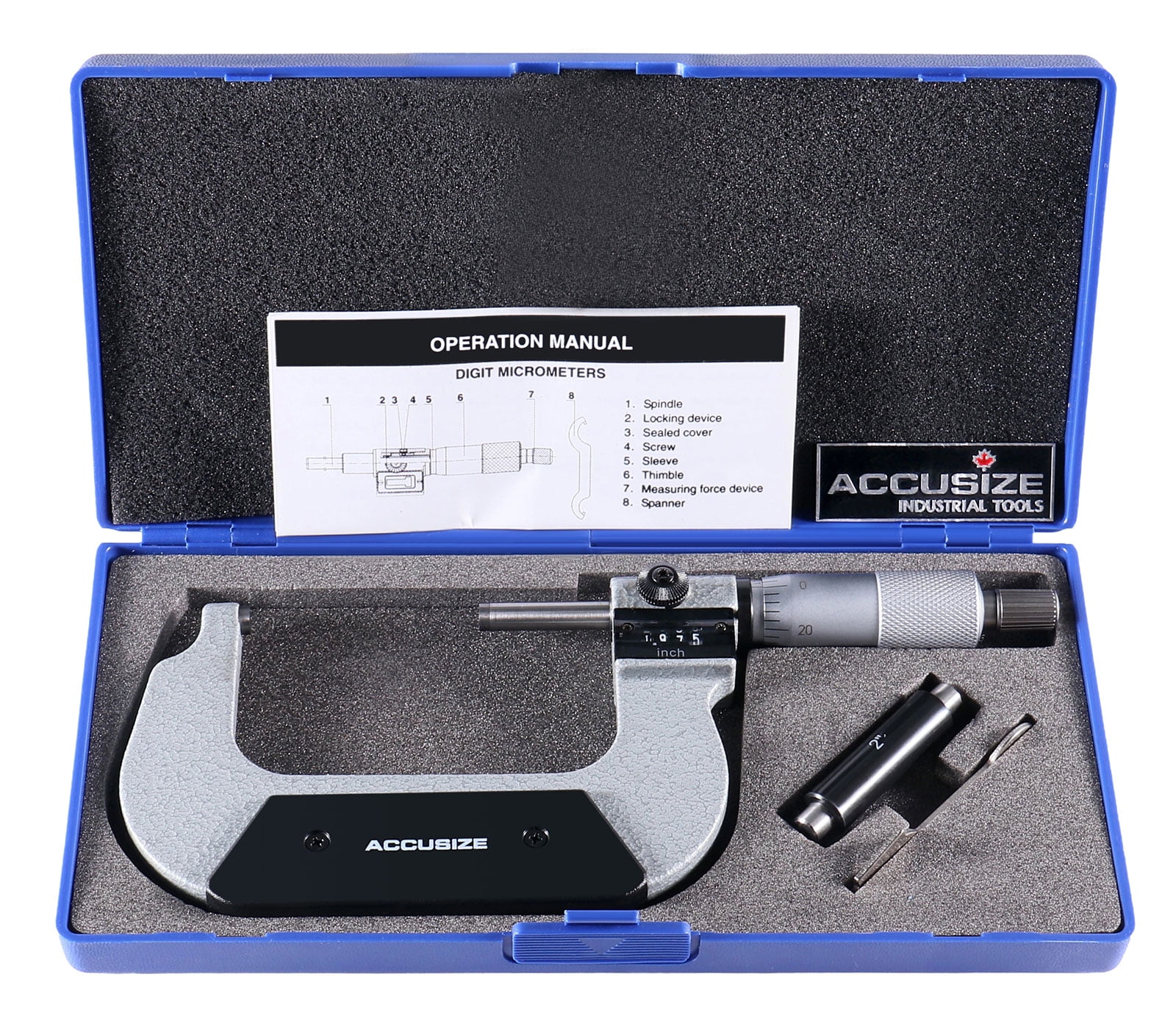 Accusize 2-3" by 0.0001" Digital Outside Micrometer, BC20-3101 ...