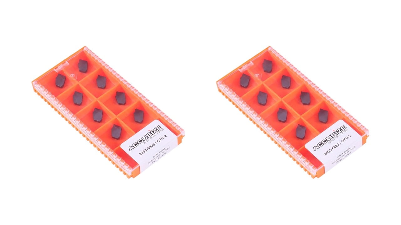 Accusize 20pcs GTN-2 PVD Coated Self-Lock Carbide Cut-Off Inserts, 0 ...