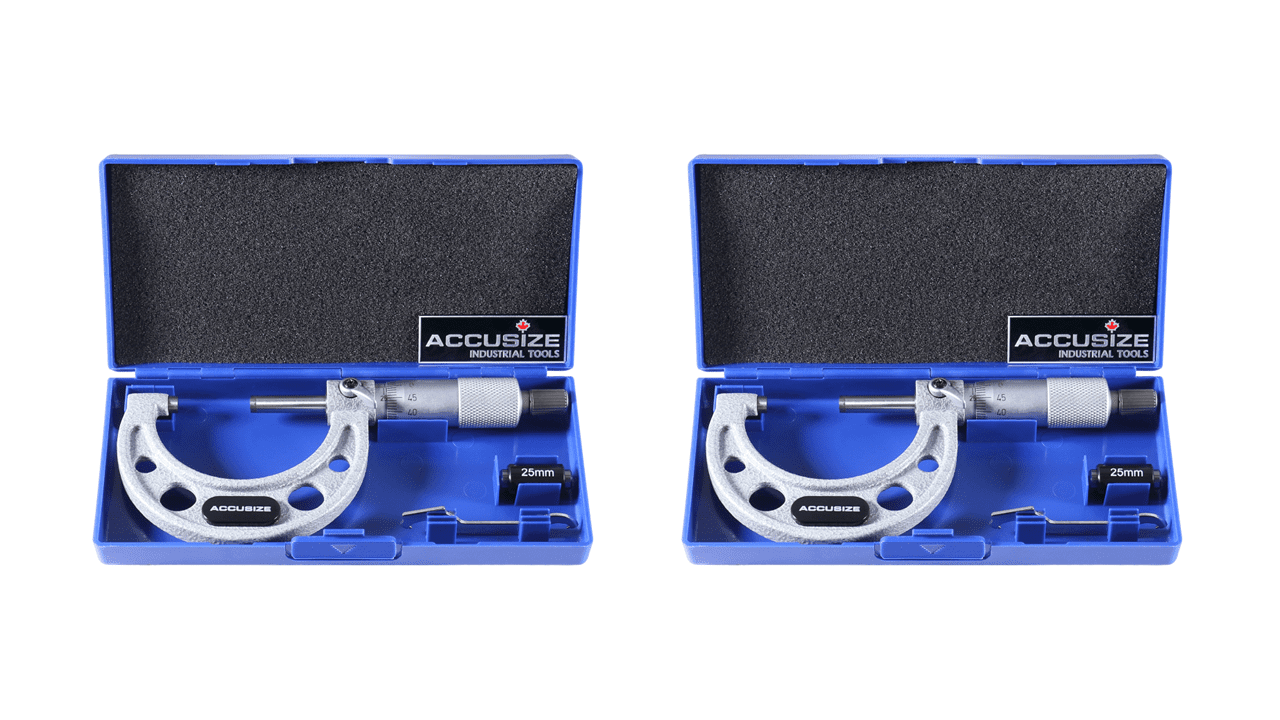 Accusize 25-50mmx0.01mm Ultra-Precision Outside Micrometer, 2 pcs/set ...