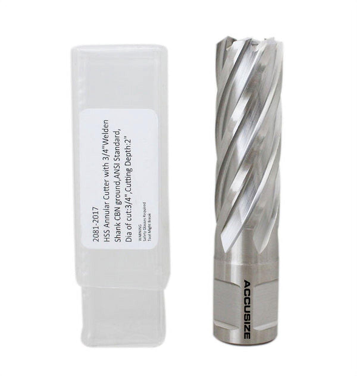 Accusize 3/4'' Cutting Dia, 3/4'' Weldon Shank, 2'' Cutting Depth H.S.S ...