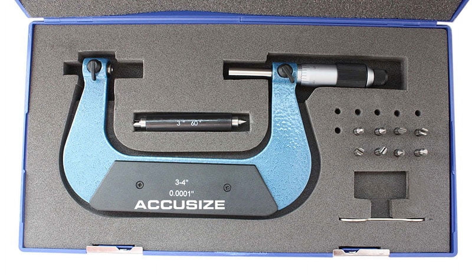 Accusize 3-4'' X 0.001'' Screw Thread Micrometer with 5 Anvil in Fitted ...