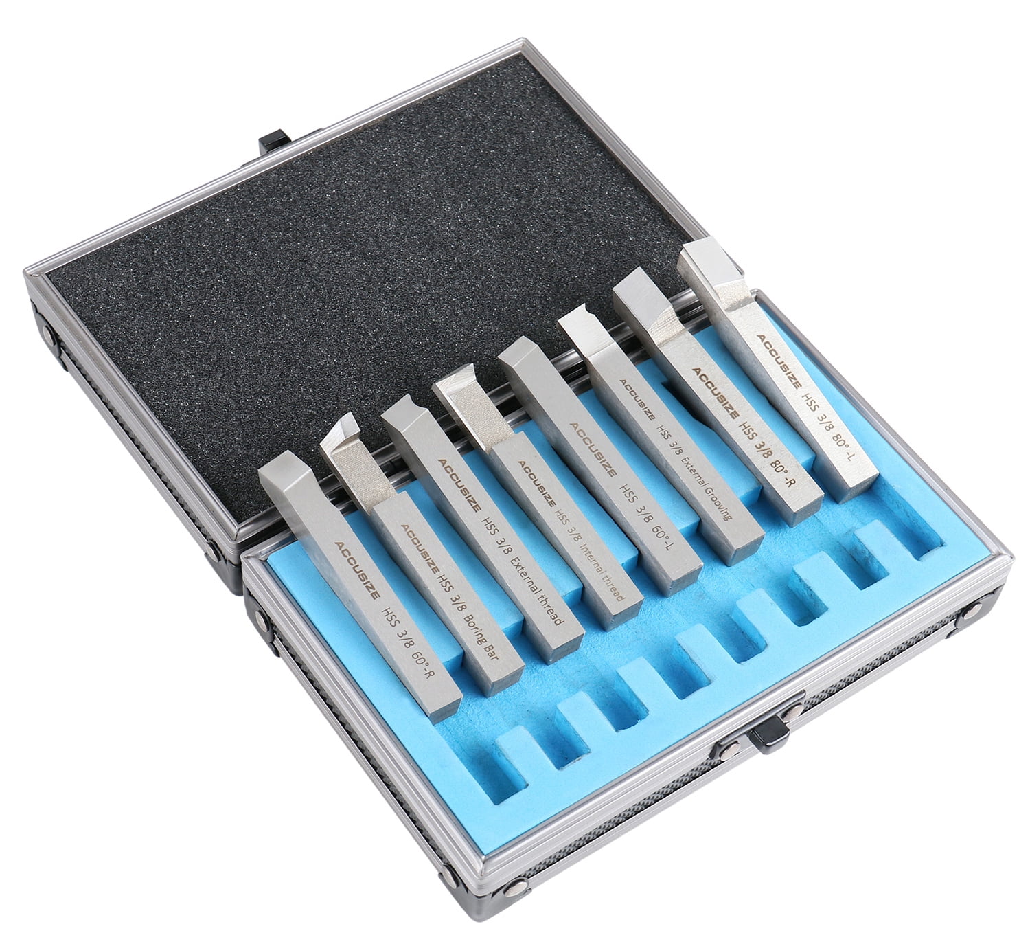 Accusize 3/8'' 8 Pc Hss Tool Bit Set, Pre-Ground for Turning and Facing ...