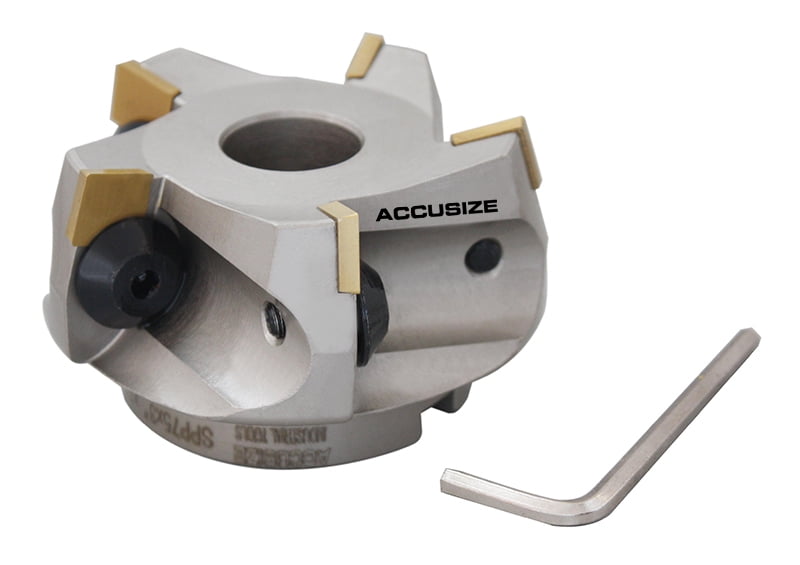 Accusize 3'' Dia Indexable Face Milling Cutter 75 Degree, Positive Rake ...