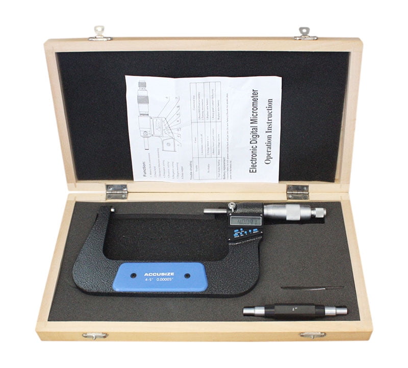 Accusize 4-5''/100-125 mm 7 Keys Electronic Digital Outside Micrometers ...
