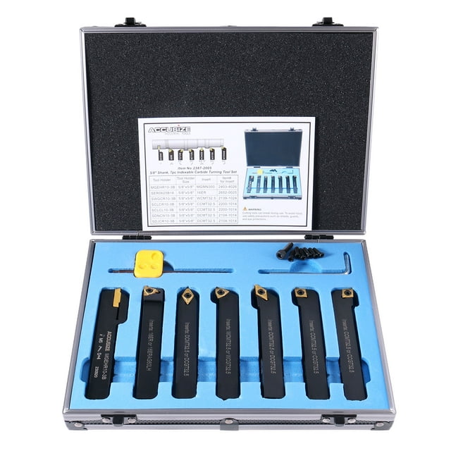 Accusize 5/8'' Indexable Carbide Turning Tool Set, 7 Pieces/Set, 2387-2005 - Walmart.com
