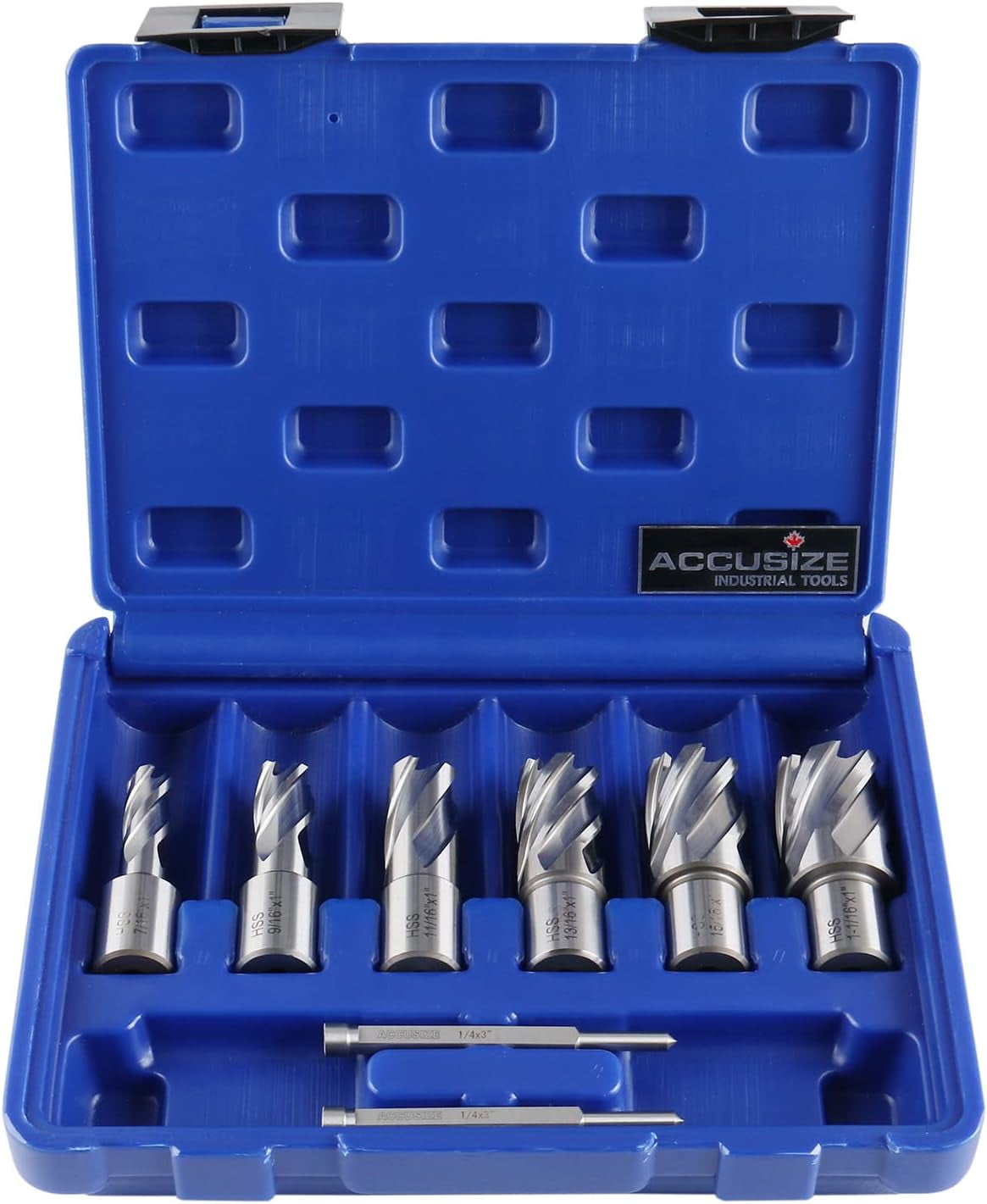 Accusize Hss Professional Annular Cutter Set 1'' Cutting Depth, 7/16 ...