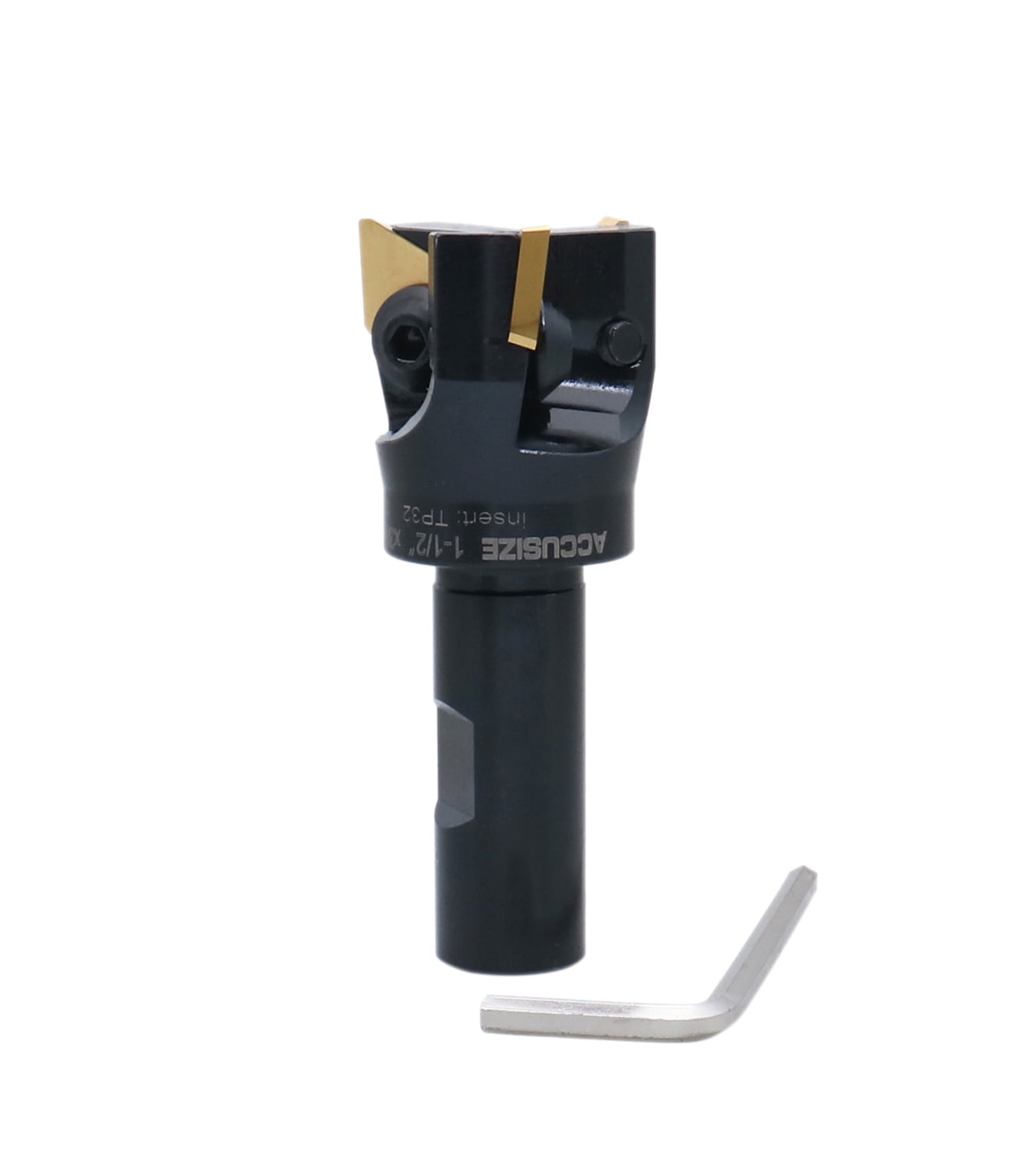 Accusize Indexable End Mill with 3 Pcs Tpg32 Carbide Inserts, 1-1/2 ...