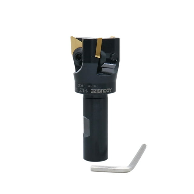 Accusize Indexable End Mill with 3 Pcs Tpg32 Carbide Inserts, 1-1/2 ...