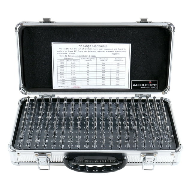 Accusize Minus Class Zz Pin Gauge Set, 2 inch Overall Length, 0.061 to ...