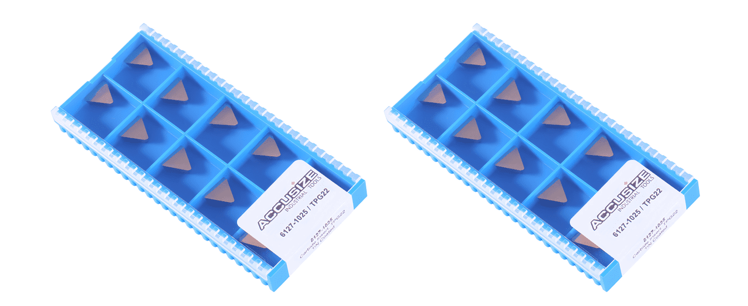 Accusize TPG22 Wiper Carbide Inserts, TiN Coated, T-Shape, 2 Boxes, 10 ...