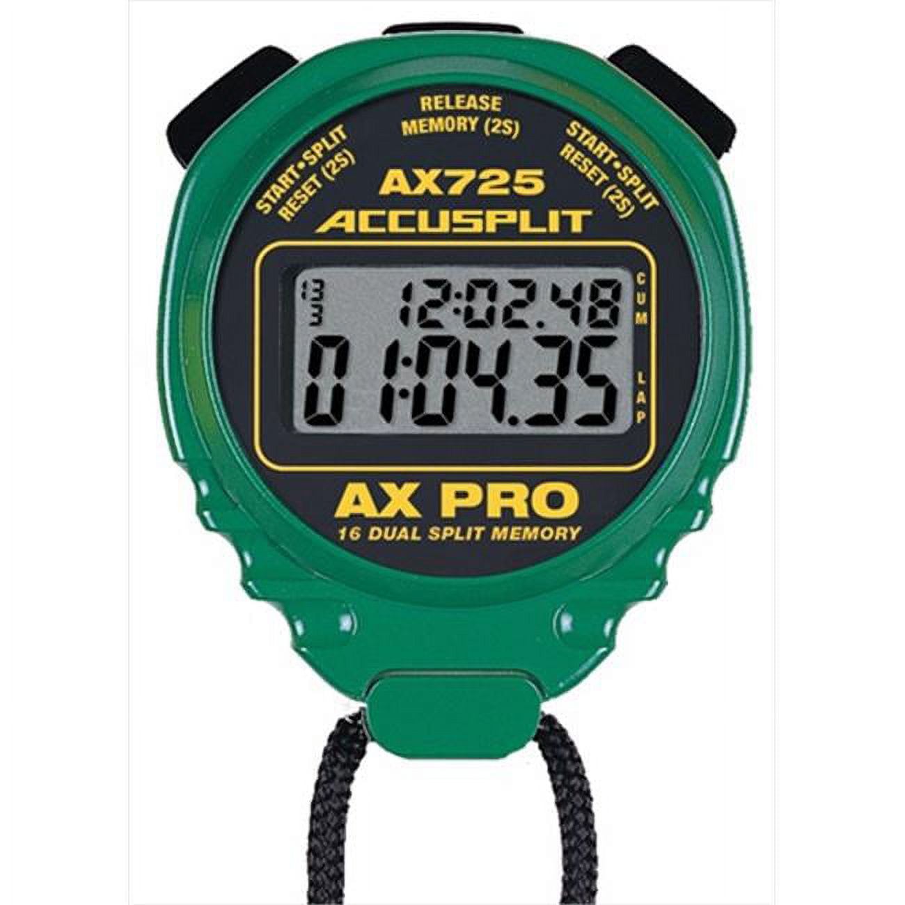 Accusplit Professional Dual Line 16 Memory Pro Stopwatch with Green ...