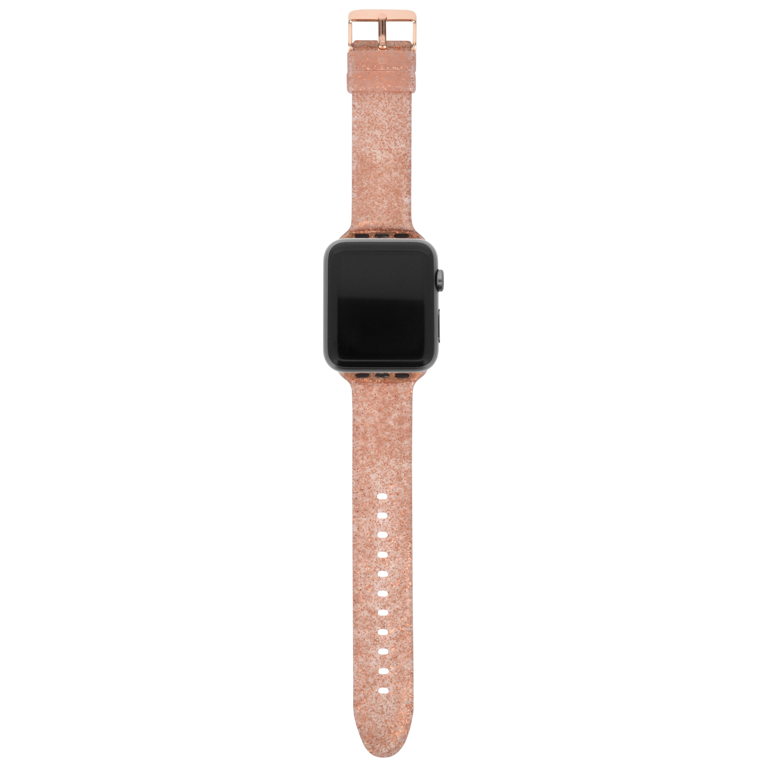 Accutime Adult Female Smart Watch Plastic Strap Cover Gold Glitter Fits ...