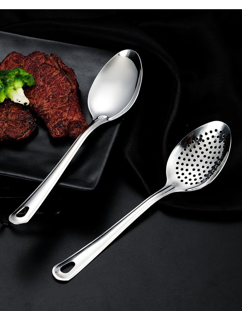 Acdanc 2 Pcs Cooking Spoon Set,Premium Stainless Steel cooking slotted ...