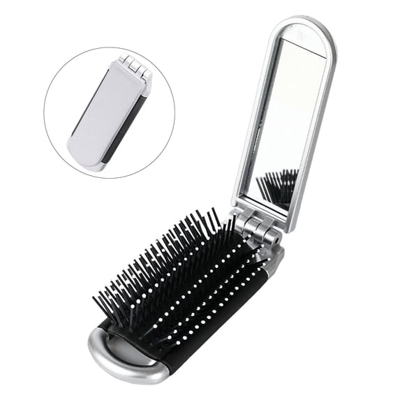 Acdanc Mini Hair Brush,Compact Folding Comb with Built-In Mirror,Travel ...