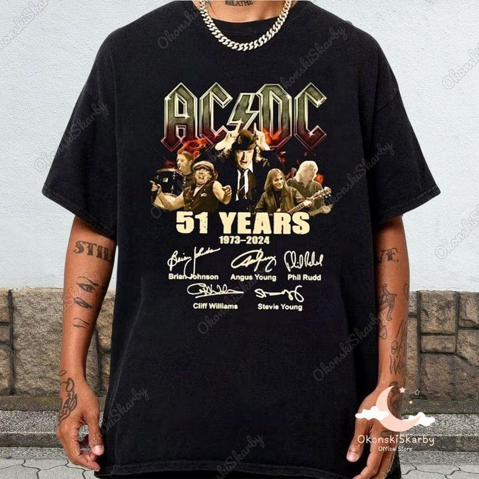 Acdc 51st Anniversary Shirt, Acdc 2024 Thank You For The Memories Shirt, 2024 Ac Dc Pwr Up World ...