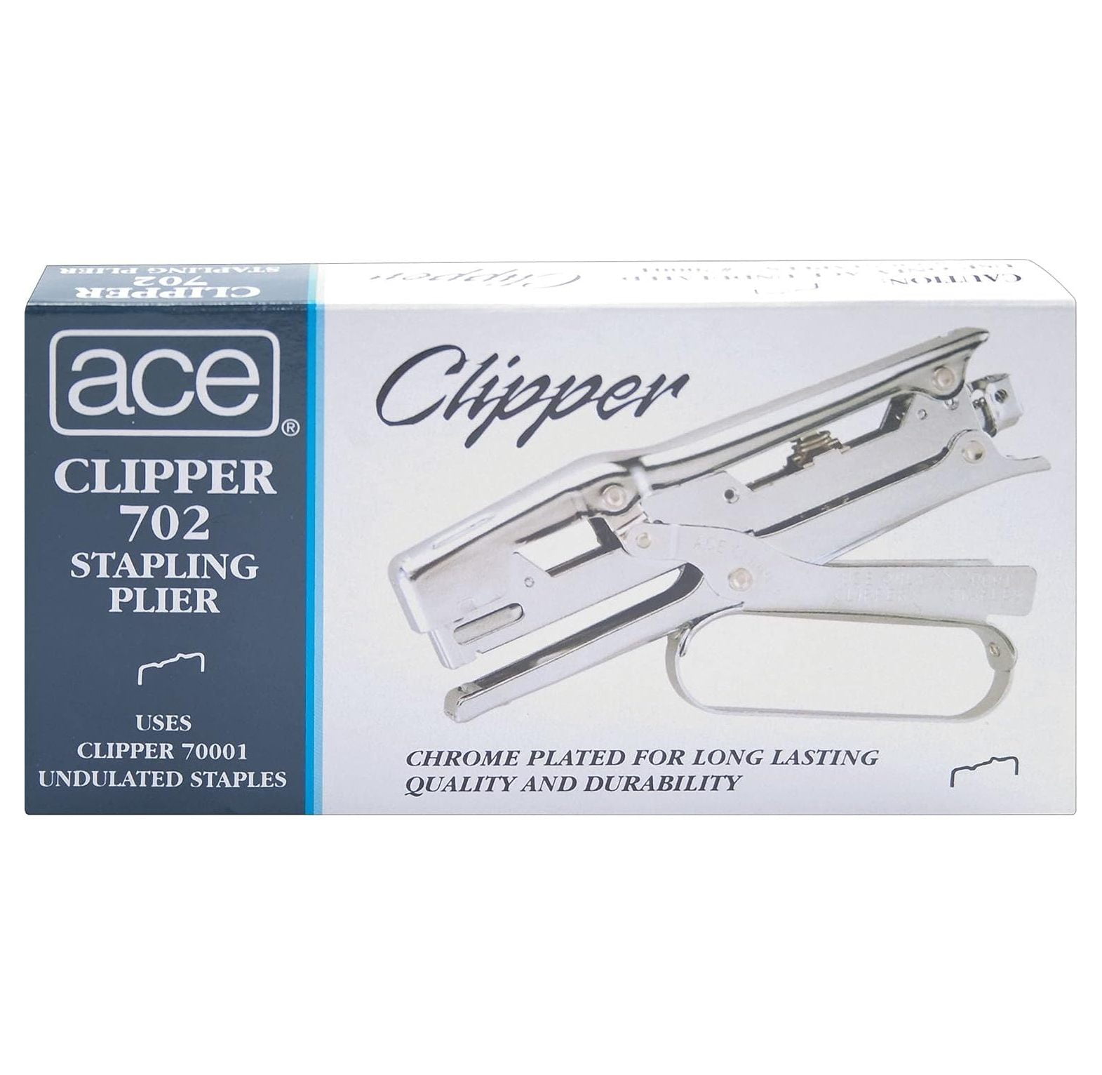 Ace 07020 Clipper Stapler Lightweight 210 Staple Capacity Chrome ...
