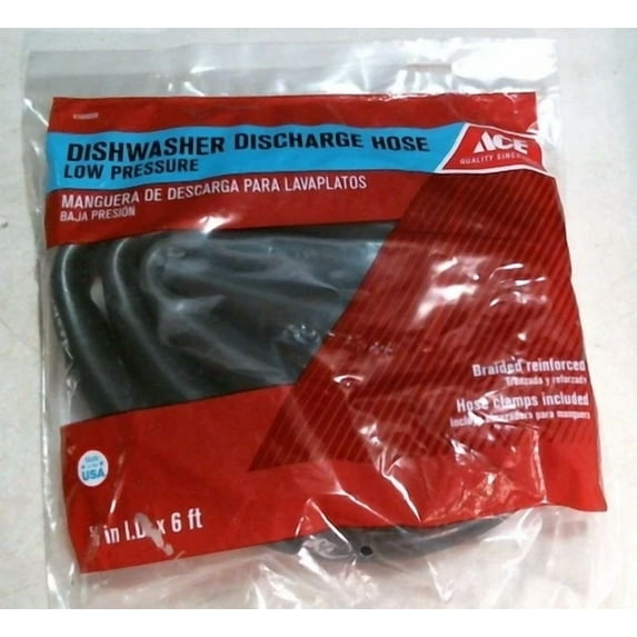 Ace 09111 Dishwasher Discharge Hose Low Pressure 1" Id X 6', Free ...