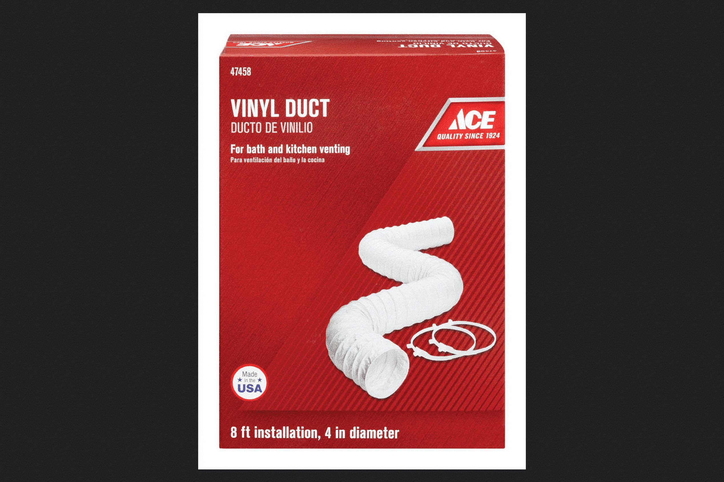 White Flexible Vinyl Duct 4 inches by 8 Feet, 4" x 8' - Walmart.com