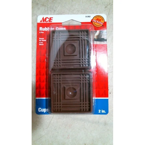 Ace 51262 Rubber Square Furniture Cups, 2 Brown Fs - Walmart.com