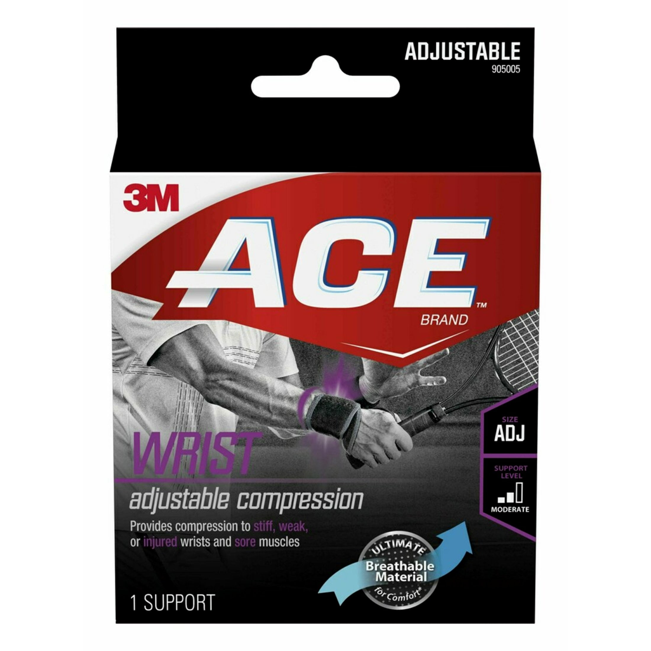 ACE Brand Adjustable Wrist Support, Black, 1 Support - Walmart.com