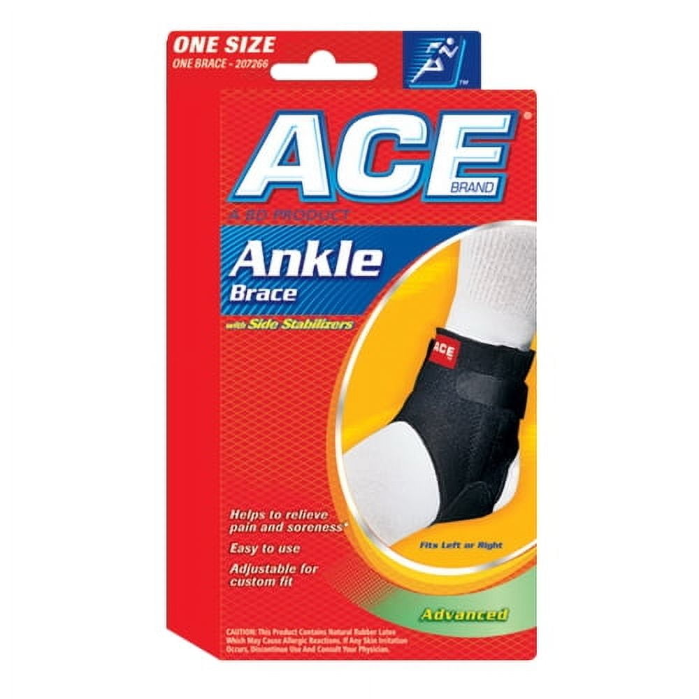 ACE Brand Ankle Brace with Side Stabilizers, One Size, Universal, Model ...