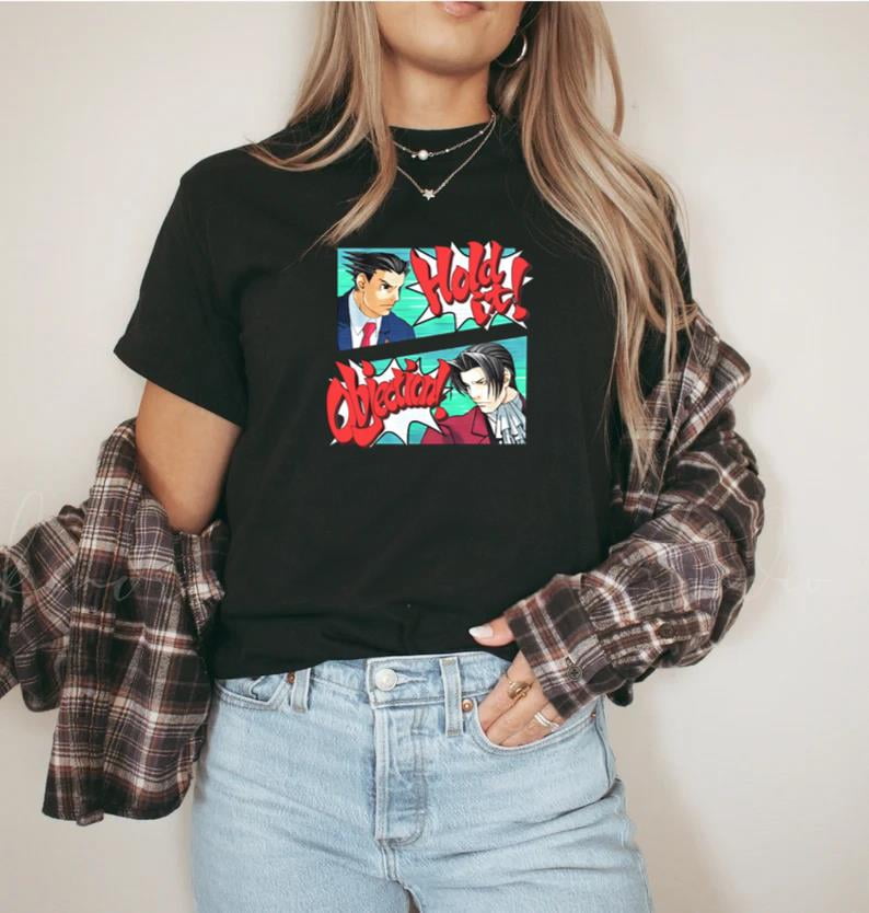 Ace Attorney Hold It! Objection! Phoenix Wright Capcom Game T-Shirt ...