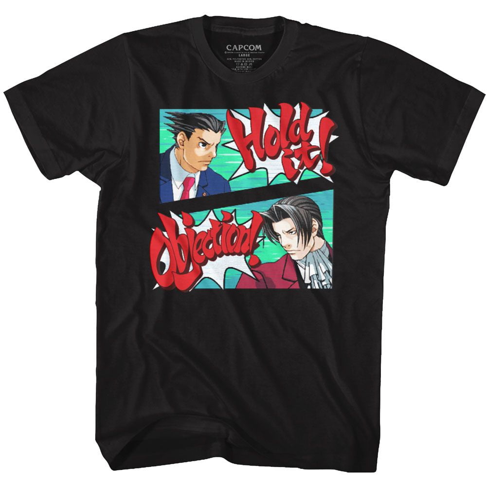 Ace Attorney Hold The Objection Black Adult T-Shirt Xlt - Walmart.com