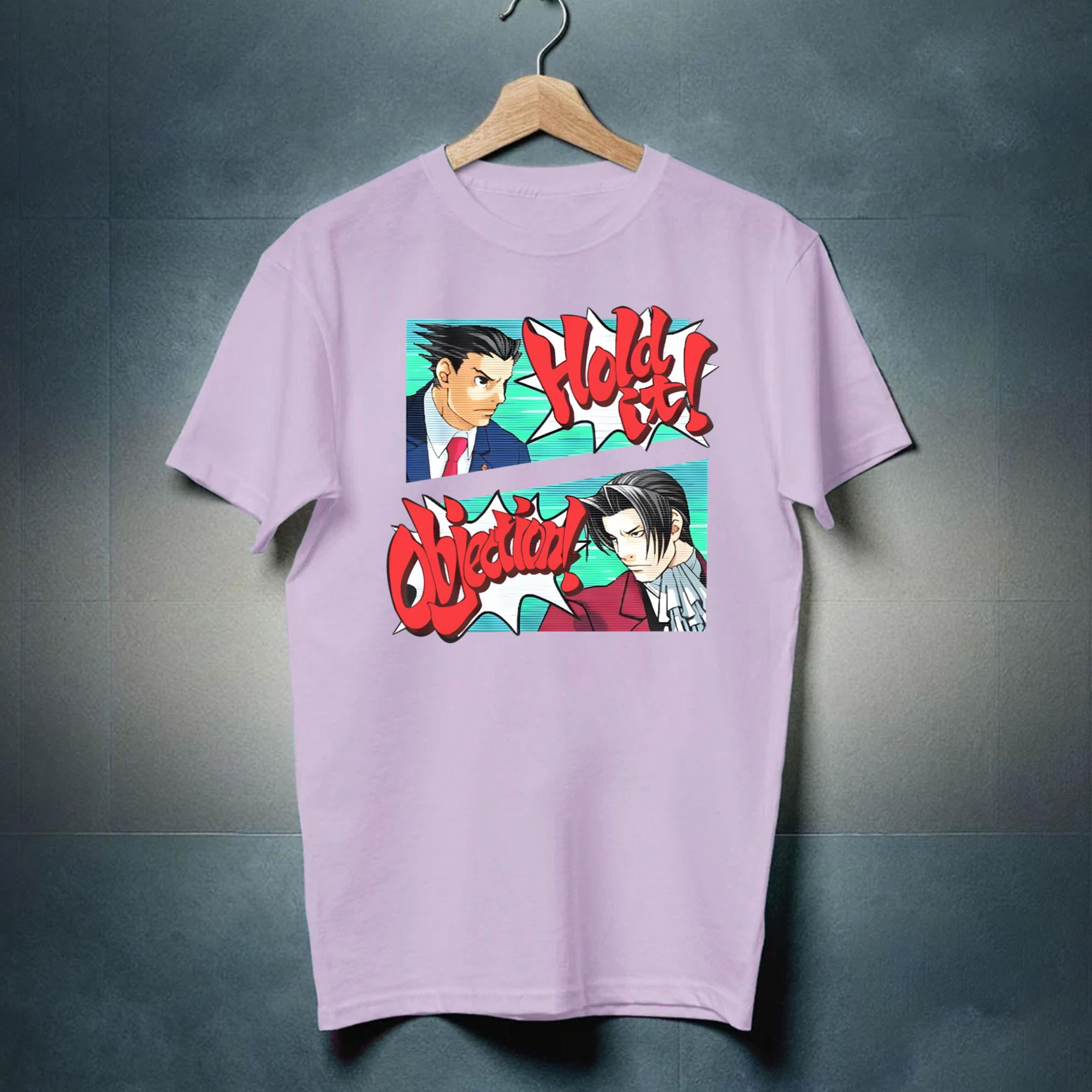 Ace Attorney Hold it Objection Men's T Shirt Phoenix Wright Edgeworth ...