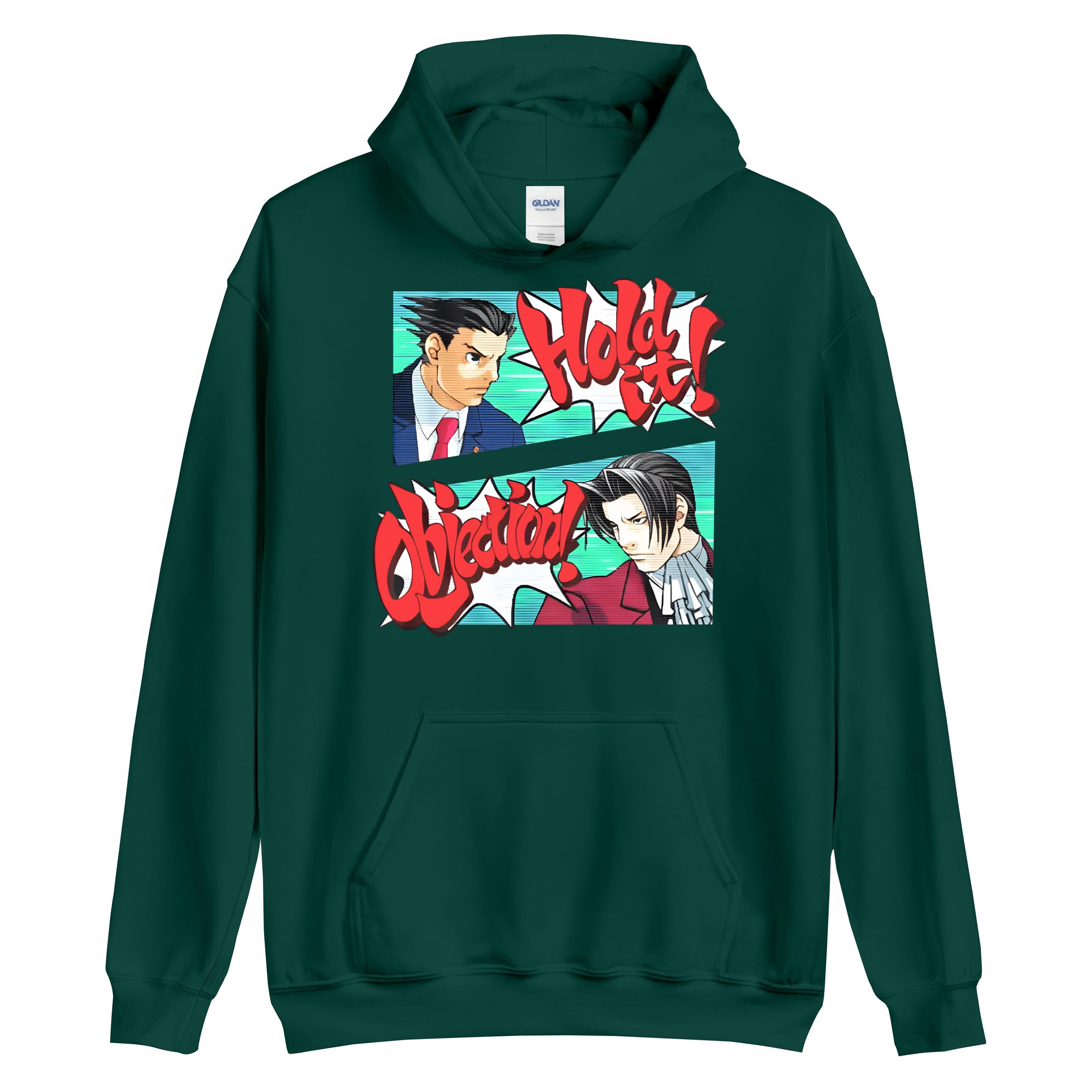 Ace Attorney Hold it Objection Men's T Shirt Phoenix Wright Edgeworth ...